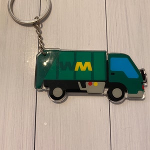 Garbage Truck Keychain - Waste Management Gift - Etsy