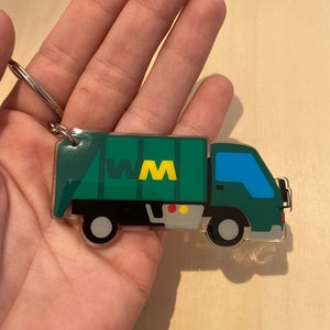 Garbage Truck Keychain - Waste Management Gift - Etsy