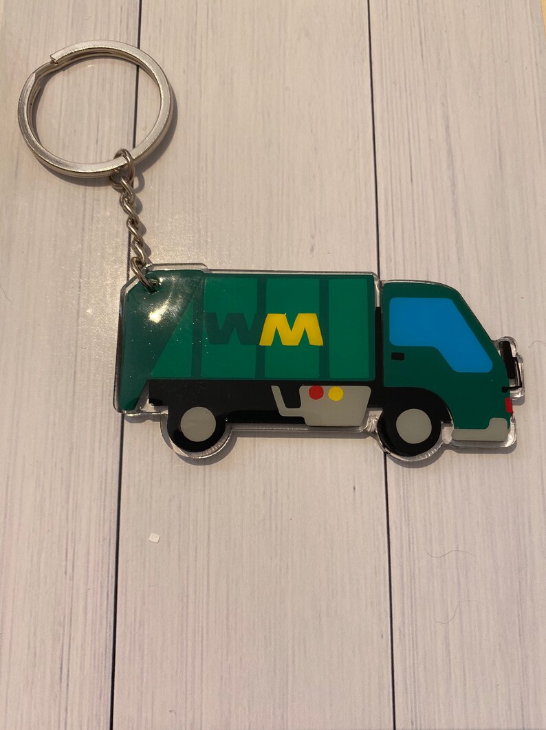 Garbage Truck Keychain-waste Management Garbage Truck - Etsy