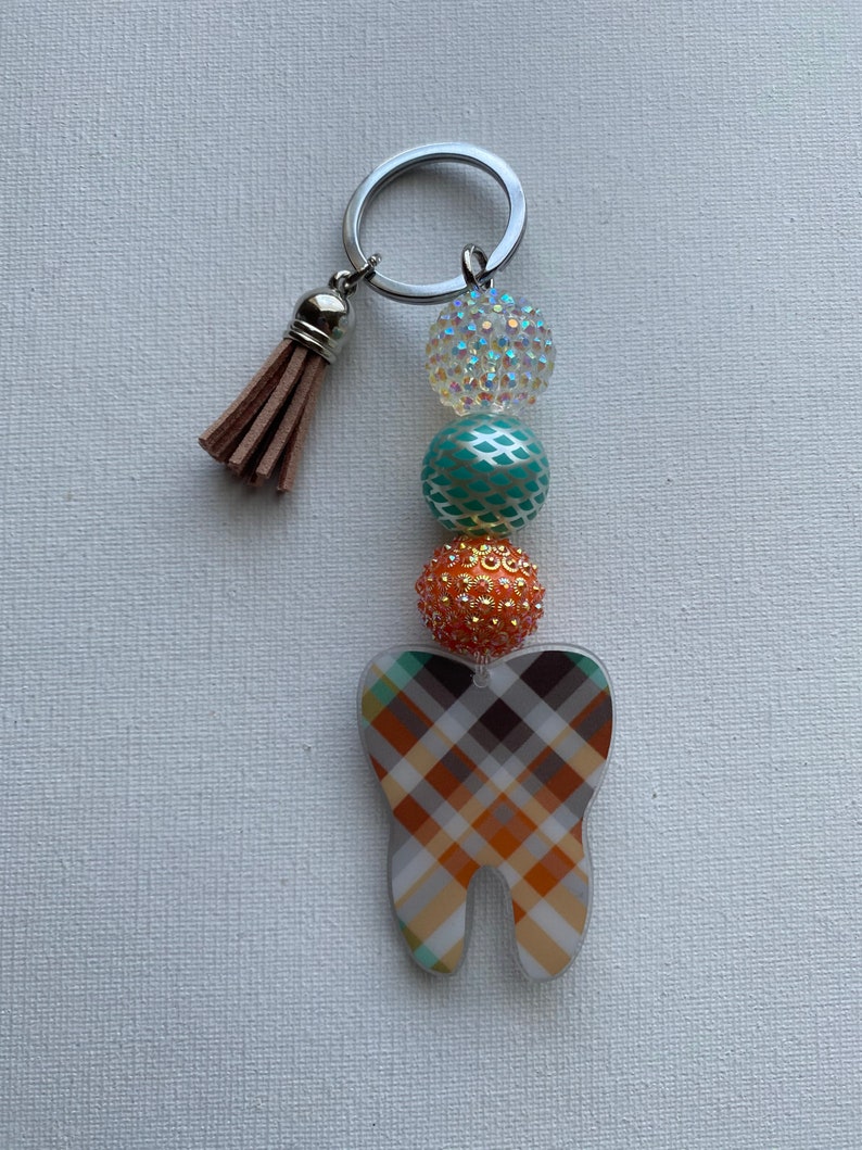Tooth Keychain-personalized Glitter Tooth Keychain Dentist - Etsy