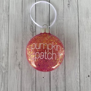 Fall Themed Ornament, Fall Glittered Ornament Set of 5, Thanksgiving ...