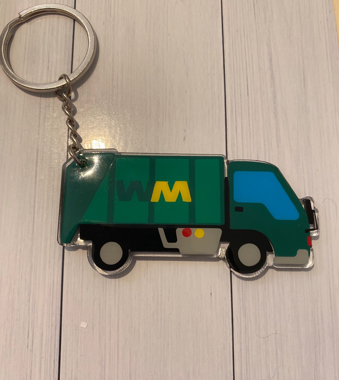 Garbage Truck Keychain-waste Management Garbage Truck | Etsy