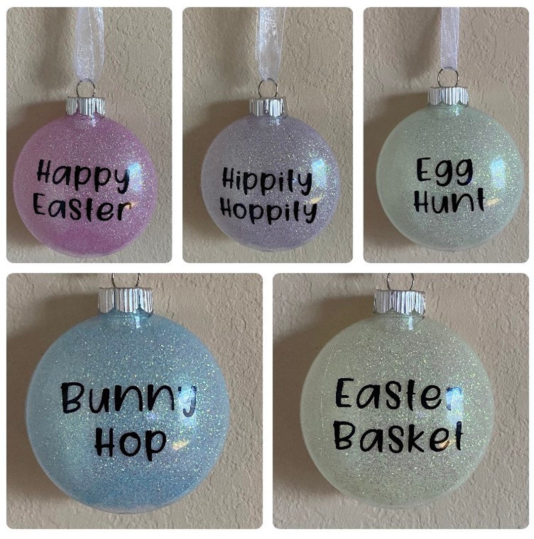 Easter Glitter Ornaments-easter Ornament-set of 5 Easter Tree Ornament ...