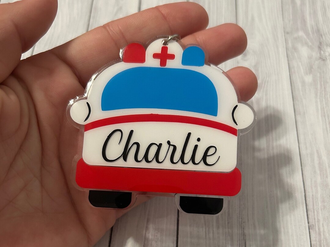 Ambulance Keychain-emt Ambulance Keychain- Fire Department Ambulance ...