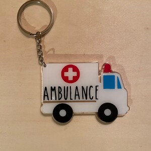 Ambulance Keychain-emt Ambulance Keychain Fire Department - Etsy