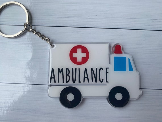 Ambulance Keychain-emt Ambulance Keychain Fire Department - Etsy