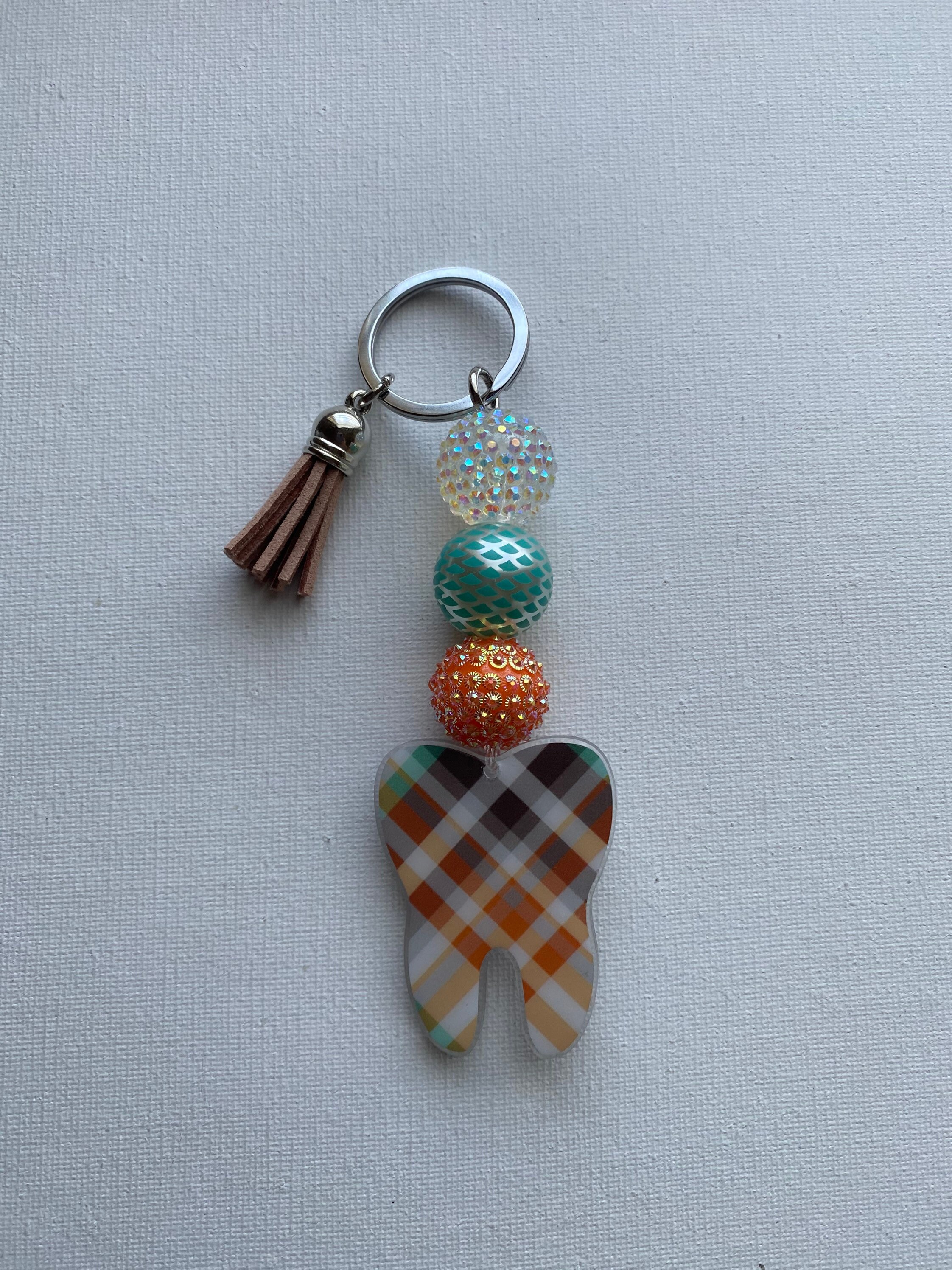 Tooth Keychain-personalized Glitter Tooth Keychain Dentist | Etsy