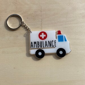 Ambulance Keychain-emt Ambulance Keychain Fire Department - Etsy