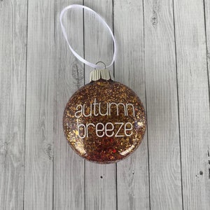 Fall Themed Ornament, Fall Glittered Ornament Set of 5, Thanksgiving ...
