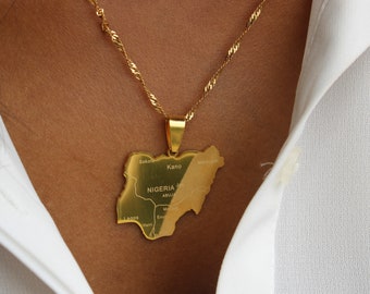 Kenya City Map Pendant Necklace Silver Africa Continent Jewellery ...