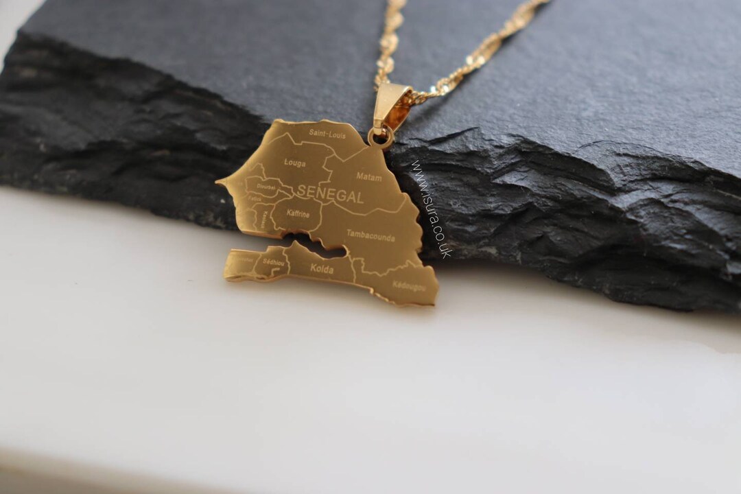 Senegal City Pendant Necklace Gold Plated African Jewellery Ethnic ...