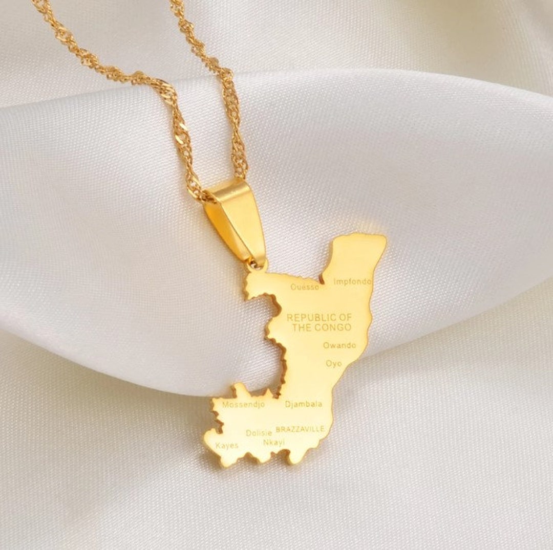 Congo Brazaville City Map Pendant Africa Country Map Jewellery ...