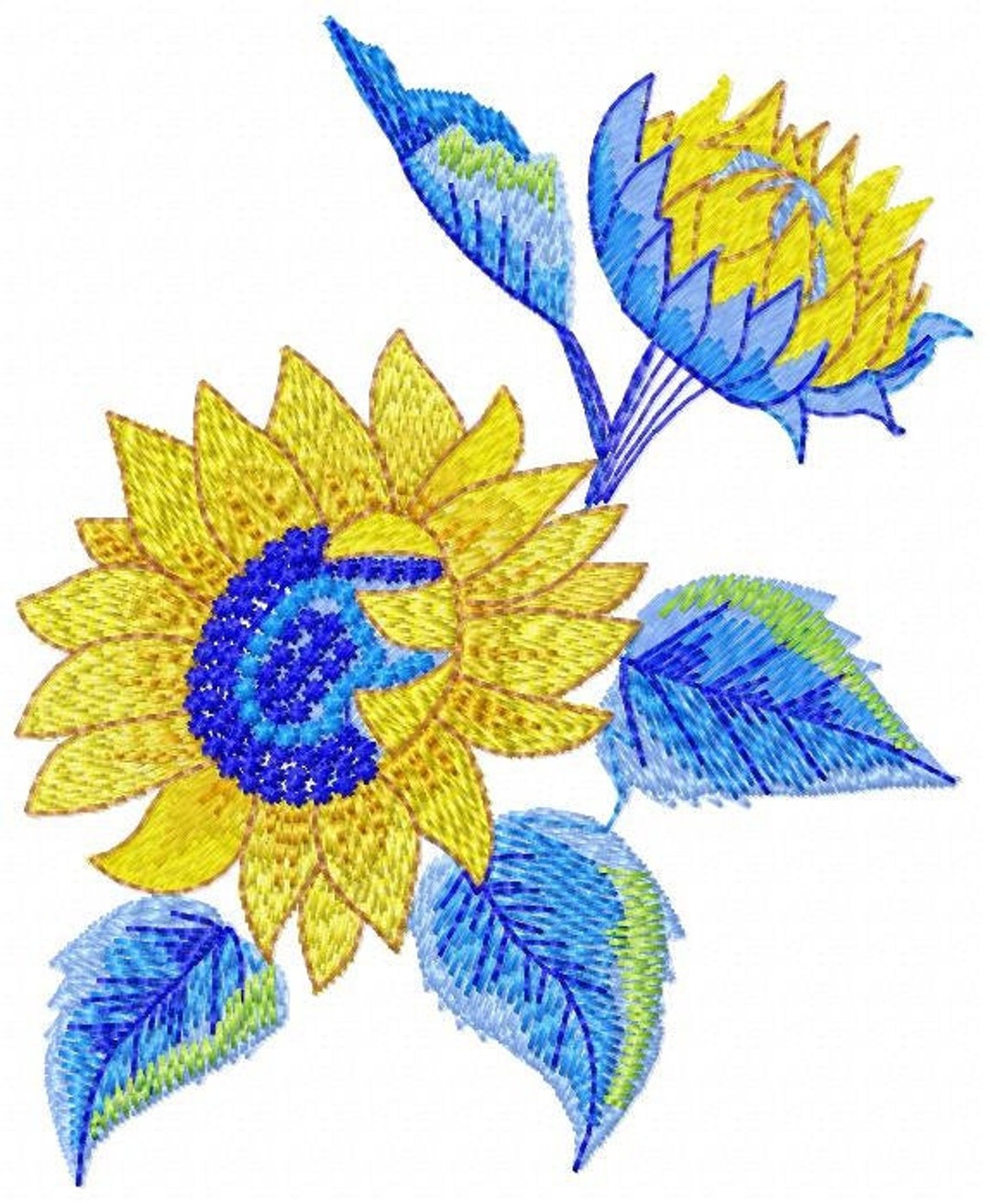 Sunflower Machine Embroidery Design 115 X 140 Mm (4.50 X 5.51") - Etsy