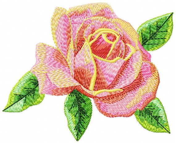 Rose Machine Embroidery Design 140 X 120 Mm 5.46 X | Etsy