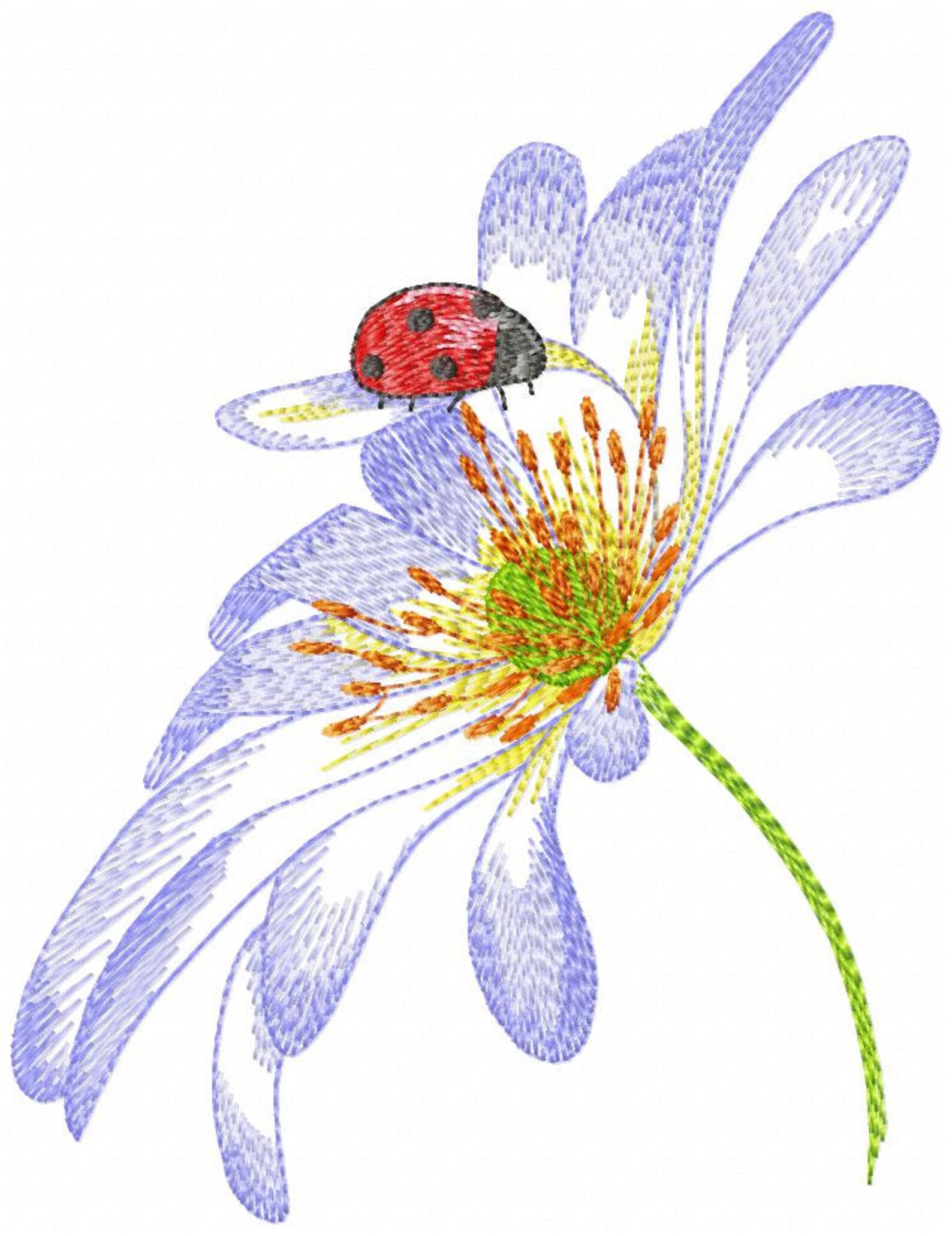 Daisy and Ladybug Machine Embroidery Design 150 X 200 Mm 5.89 - Etsy