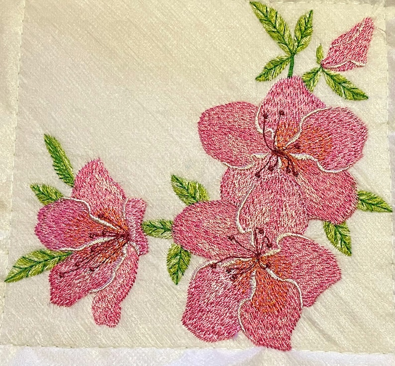 Azalea Machine Embroidery Design 136 X 130mm (5.35 X 5.08") - Etsy