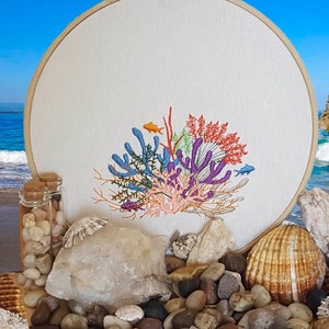Coral Machine Embroidery Design, Seaweed Marine Embroidery, Nautical ...