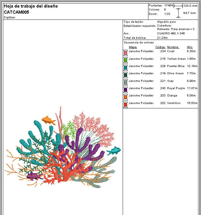 Coral Machine Embroidery Design Seaweed Marine Embroidery - Etsy