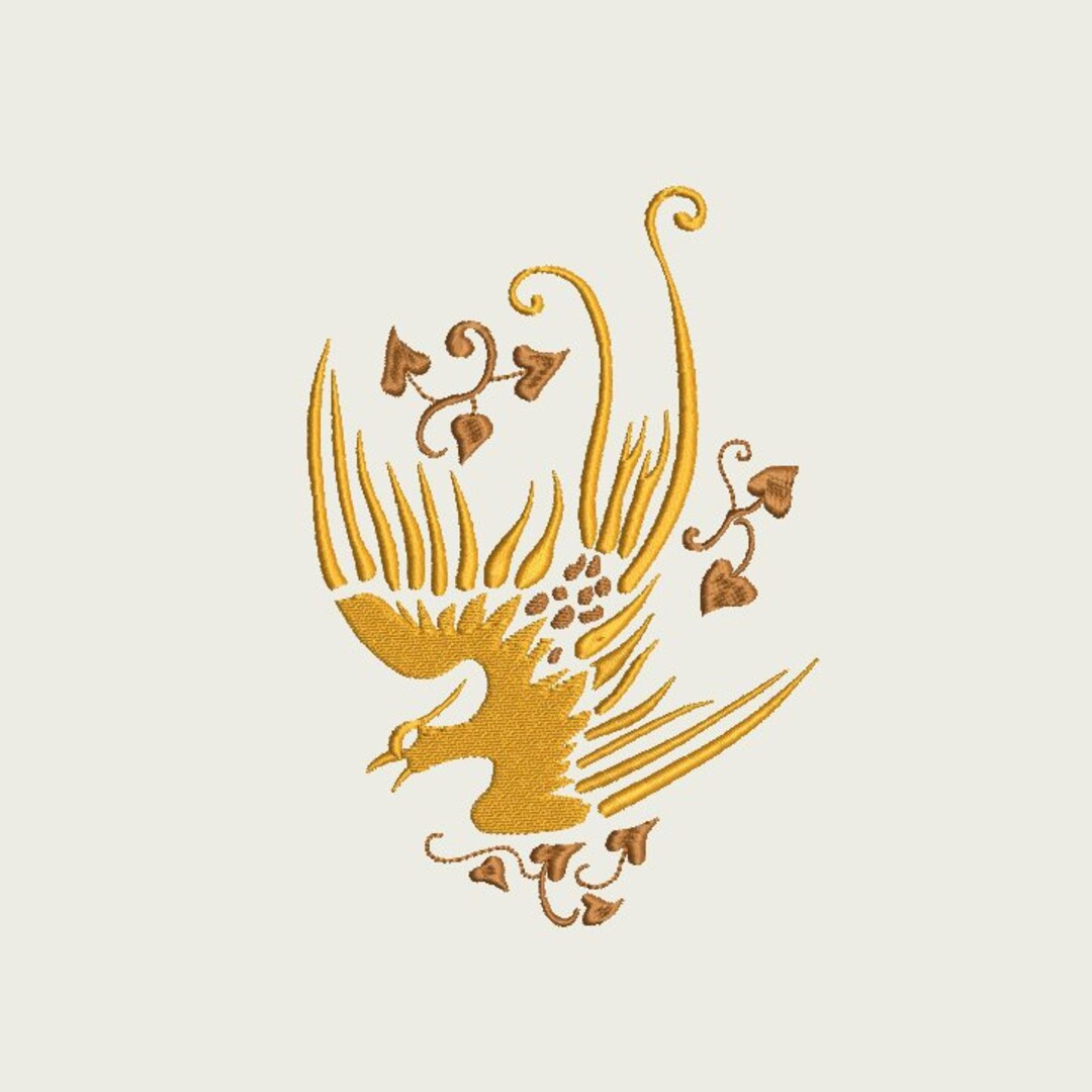 Firebird Machine Embroidery Design, Mythical Creature Digital File ...