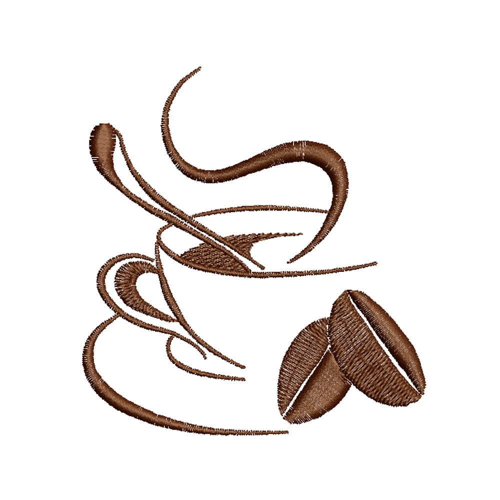 Cup of Coffee Machine Embroidery Design Cup of Coffee - Etsy