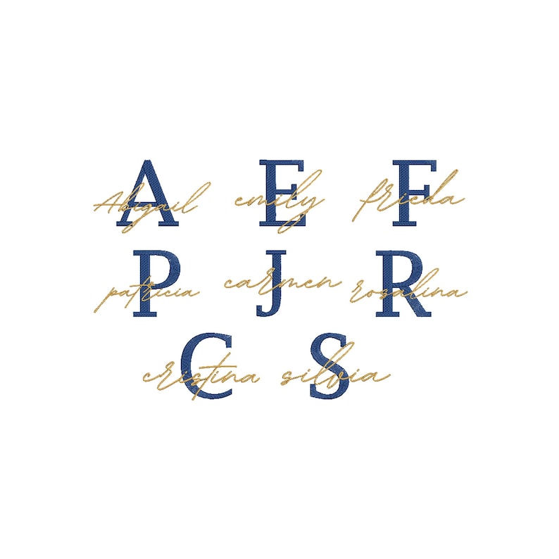Monogram Letter + Custom Name for Embroidery ,digital File for ...