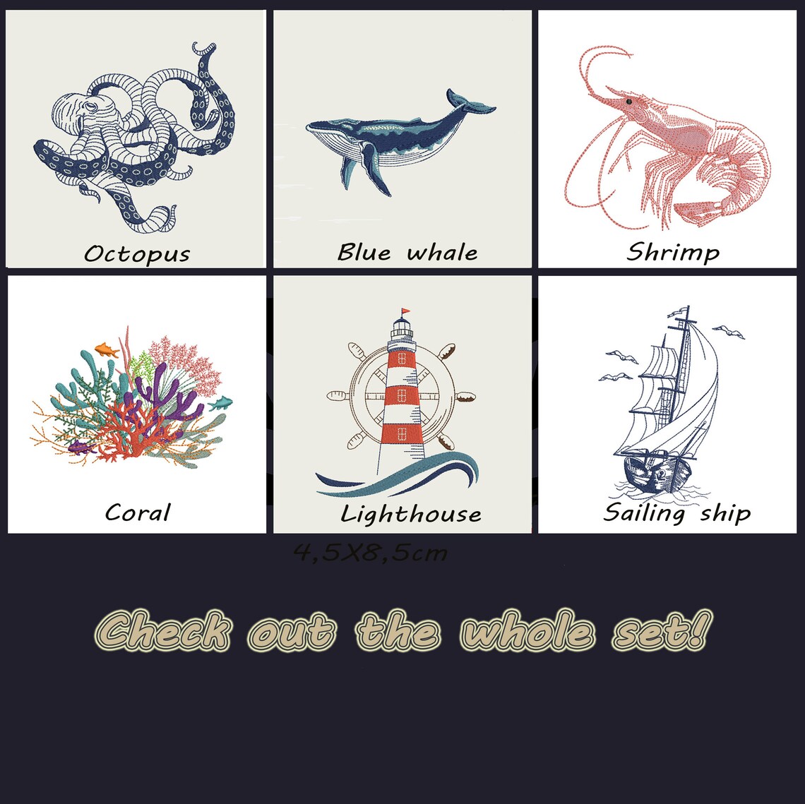 Coral Machine Embroidery Design Seaweed Marine Embroidery - Etsy