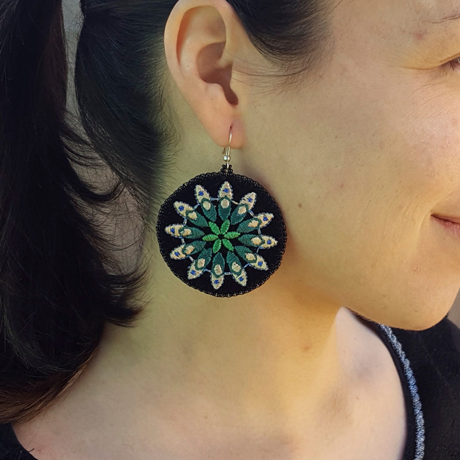 Geometric Design Earrings Machine Embroidery Pattern of - Etsy