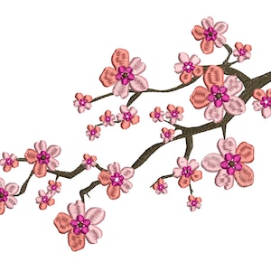 Sakura Tree Branch Machine Embroidery Design, Sakura Flowers Embroidery ...