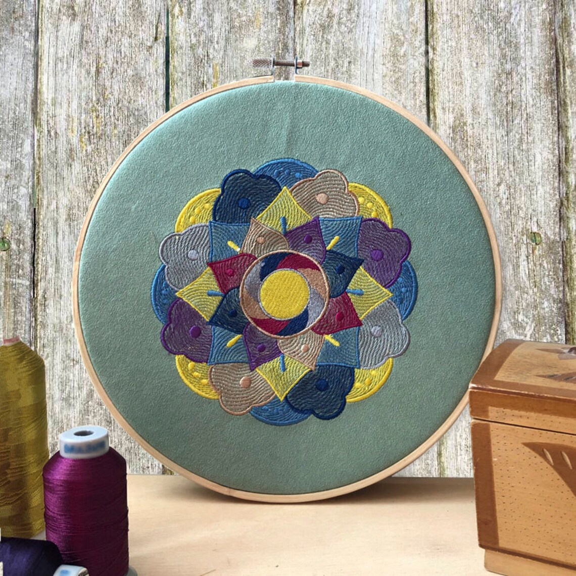 Flower Mandala Machine Embroidery Design Sacred Geometry - Etsy