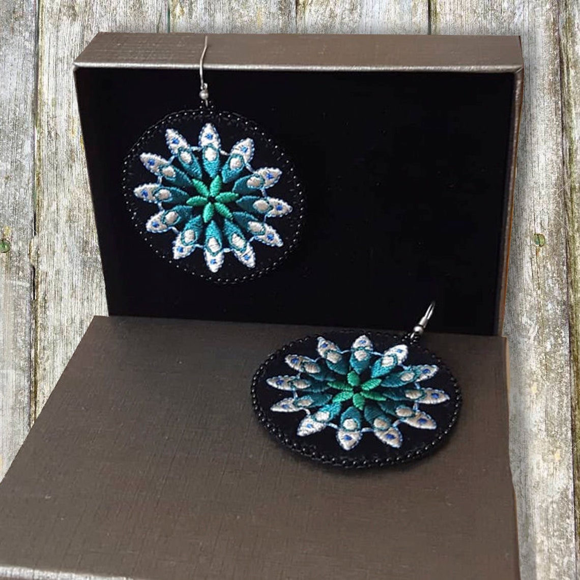 Geometric Design Earrings Machine Embroidery Pattern of - Etsy