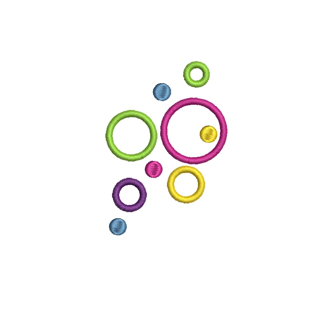 Colorful Bubbles Embroidery Design: Water Soap Bubbles (digital ...