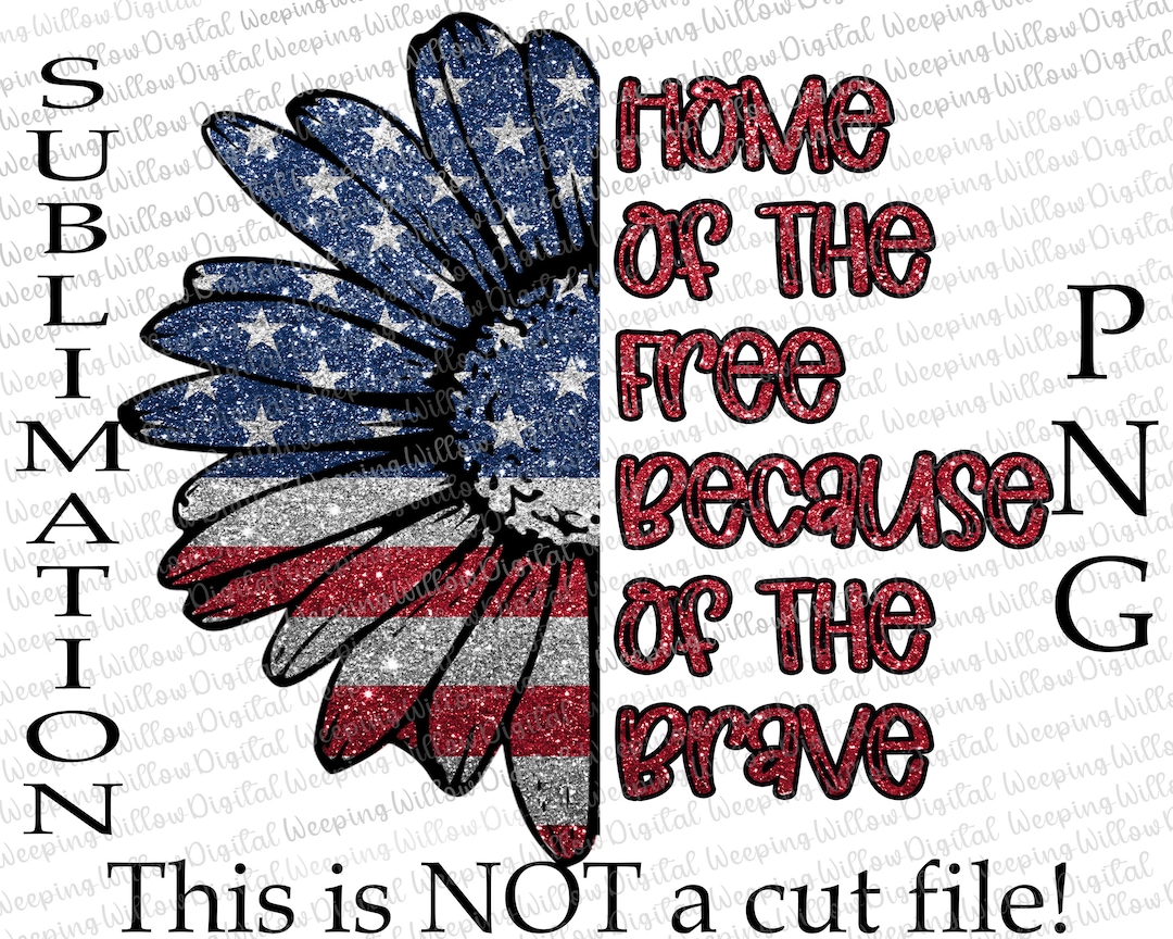 Patriotic Sunflower Design, Red White Blue Faux Glitter Sunflower ...