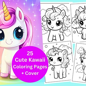 25 Cute Kawaii Unicorn Coloring Pages - Simple Coloring Designs for ...