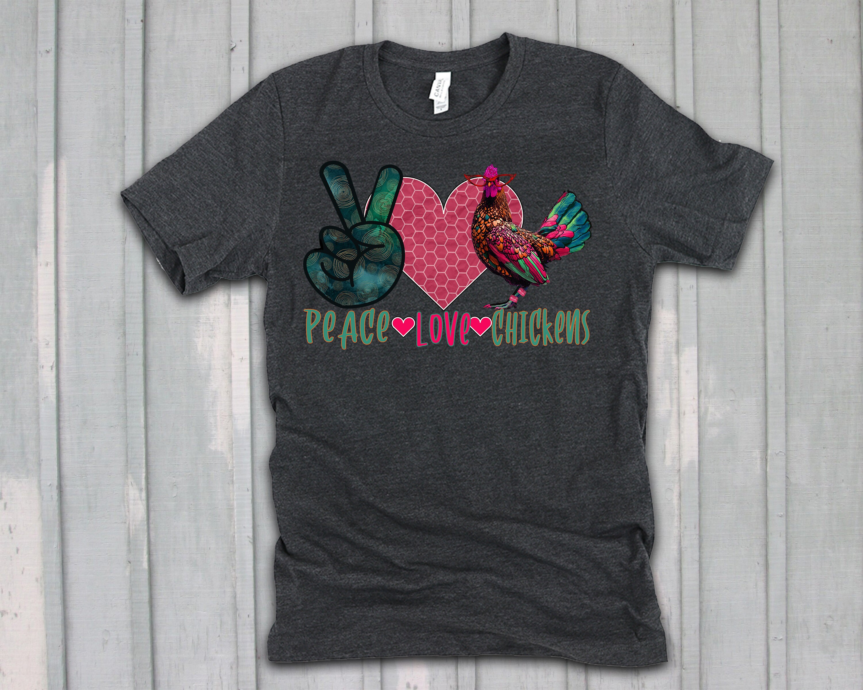 Peace Love Chickens PNG, Chicken Farmer, Transparent Background ...