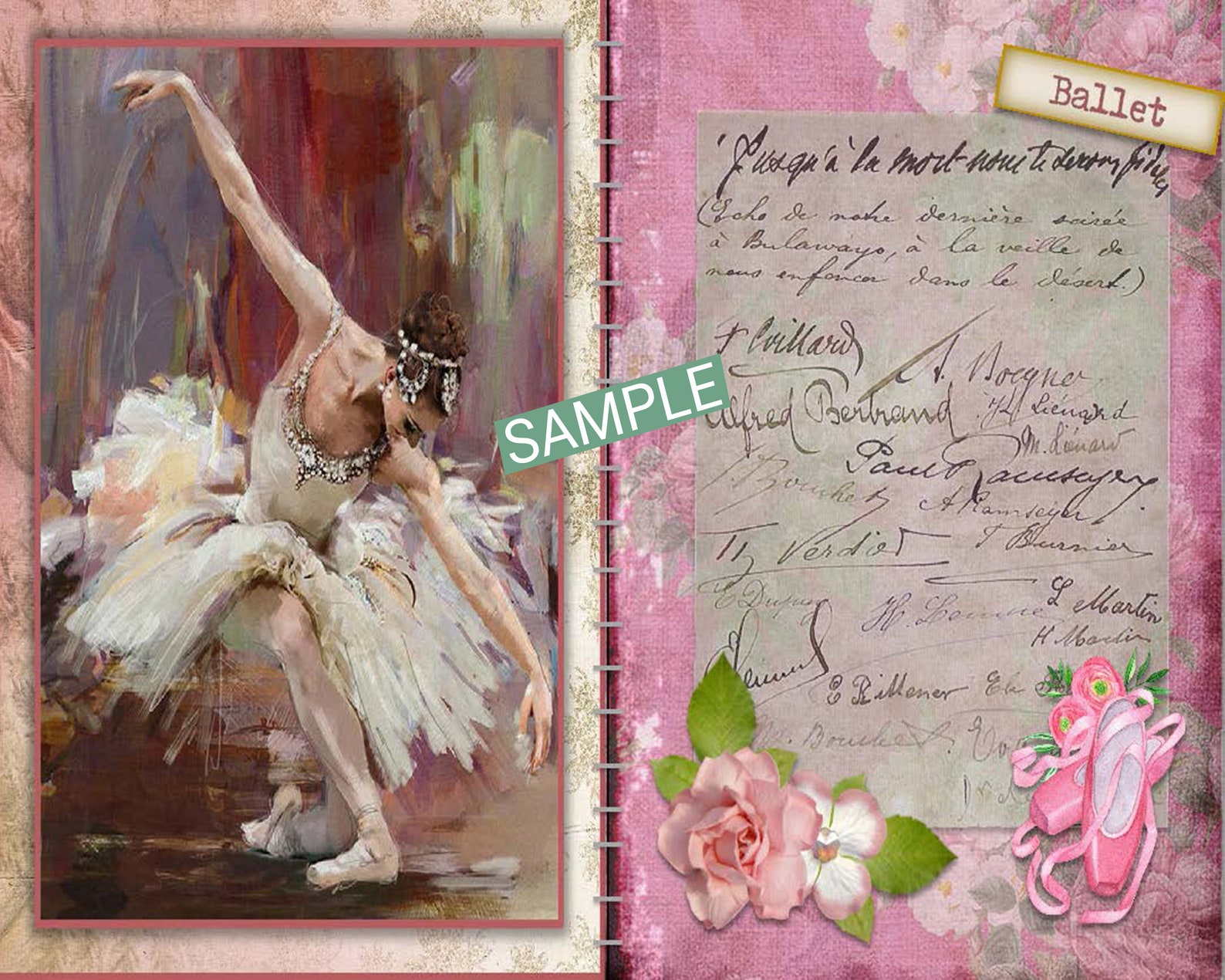 Printable Ballet Junk Journal Kit, Ballet Ephemera Pngs, Journal Pages ...