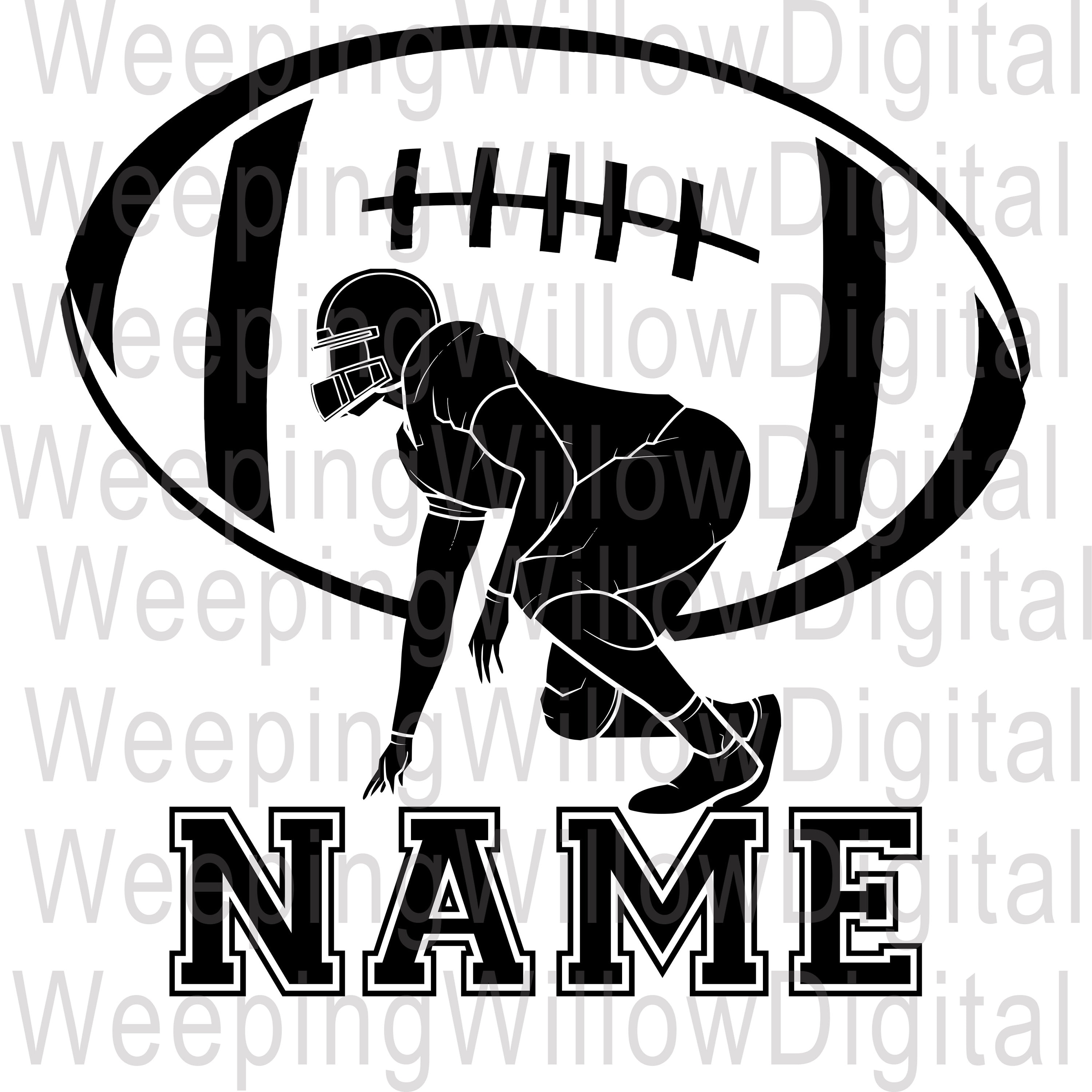Football SVG Football Player SVG Football Silhouette & Cricut Cut File ...