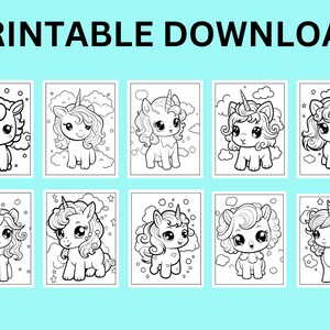 25 Cute Kawaii Unicorn Coloring Pages - Simple Coloring Designs for ...