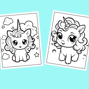 25 Cute Kawaii Unicorn Coloring Pages - Simple Coloring Designs for ...