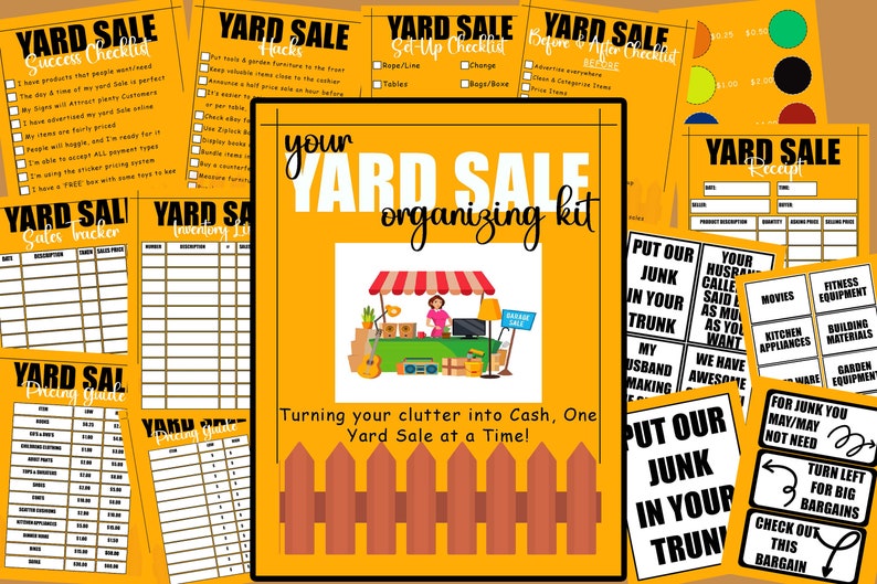 Yard Sale Organizing Kit | Garage Sale Kit | Purchase Logs, Checklist ...
