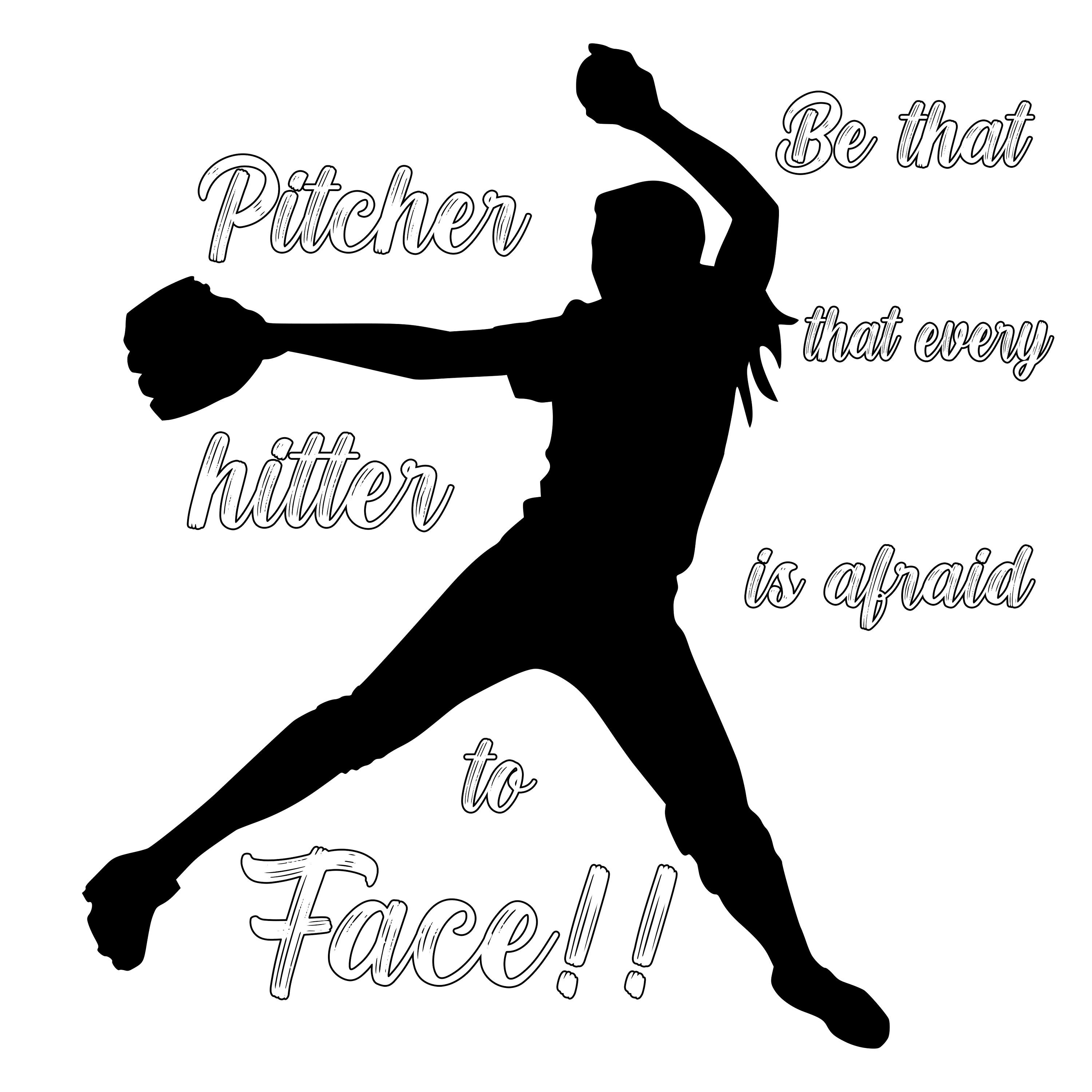 Softball Pitcher SVG, Softball Quote SVG, Cut File, PNG, Silhouette or ...