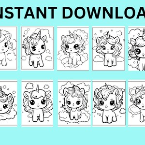 25 Cute Kawaii Unicorn Coloring Pages - Simple Coloring Designs for ...