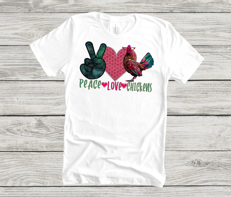 Peace Love Chickens PNG, Chicken Farmer, Transparent Background ...