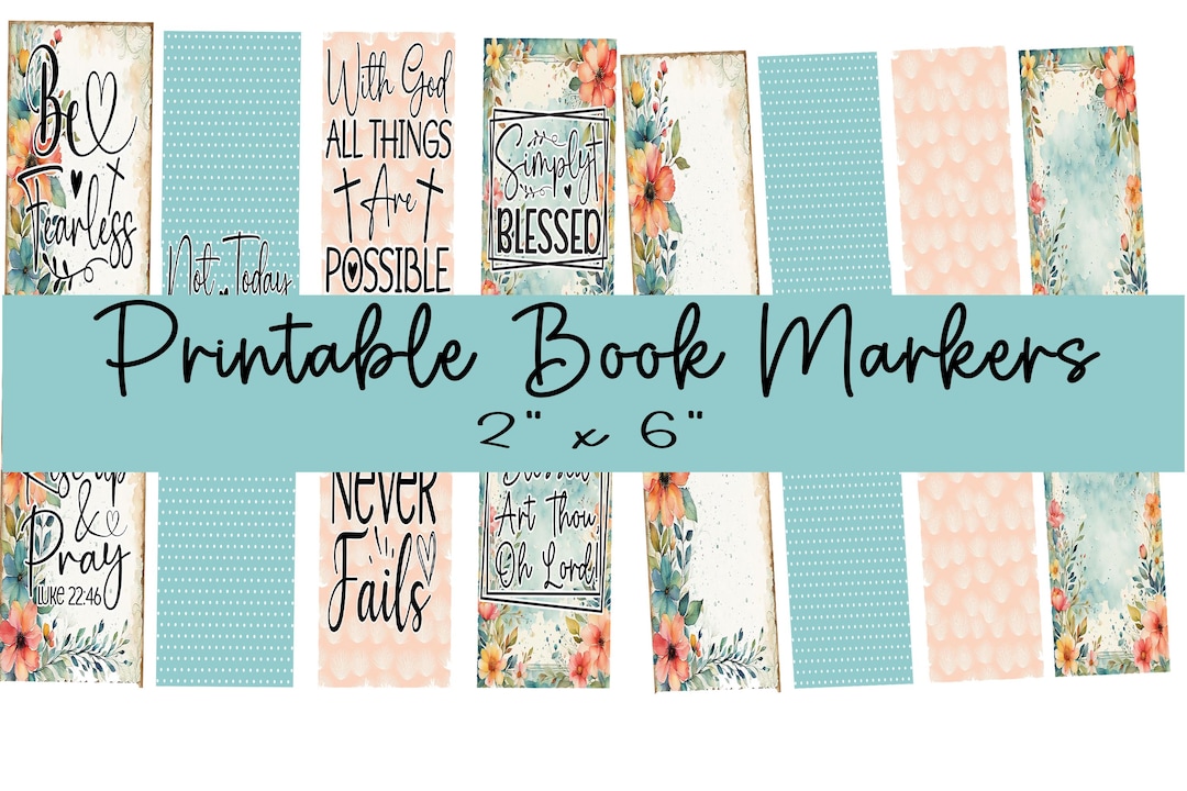 Eight Printable Bible Book Markers | Watercolor Floral Book Markers | 4 ...