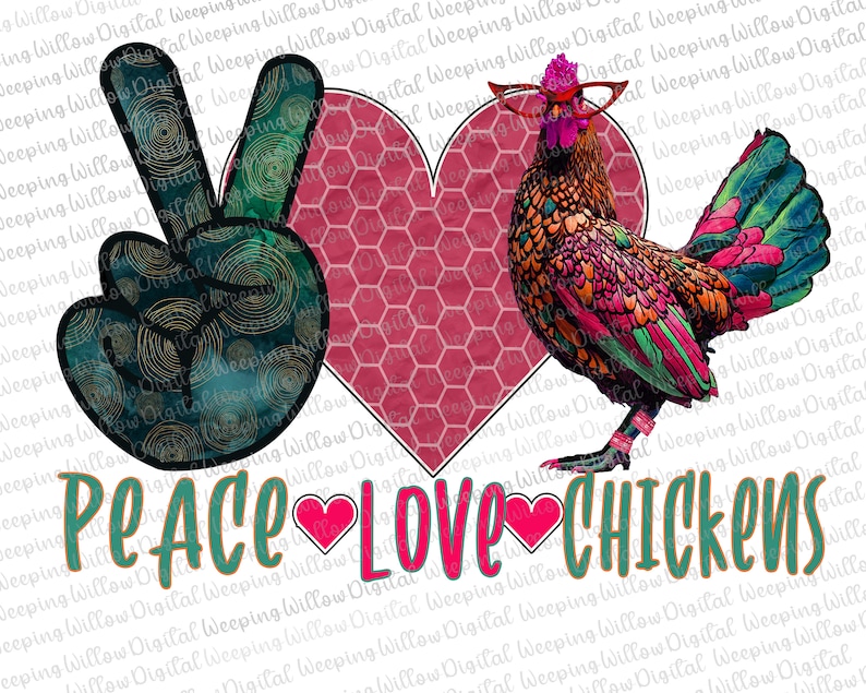 Peace Love Chickens PNG, Chicken Farmer, Transparent Background ...