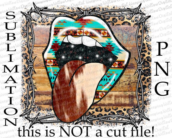 Aztec Lips Cowhide Tongue Cheetah Design Sublimation Png - Etsy