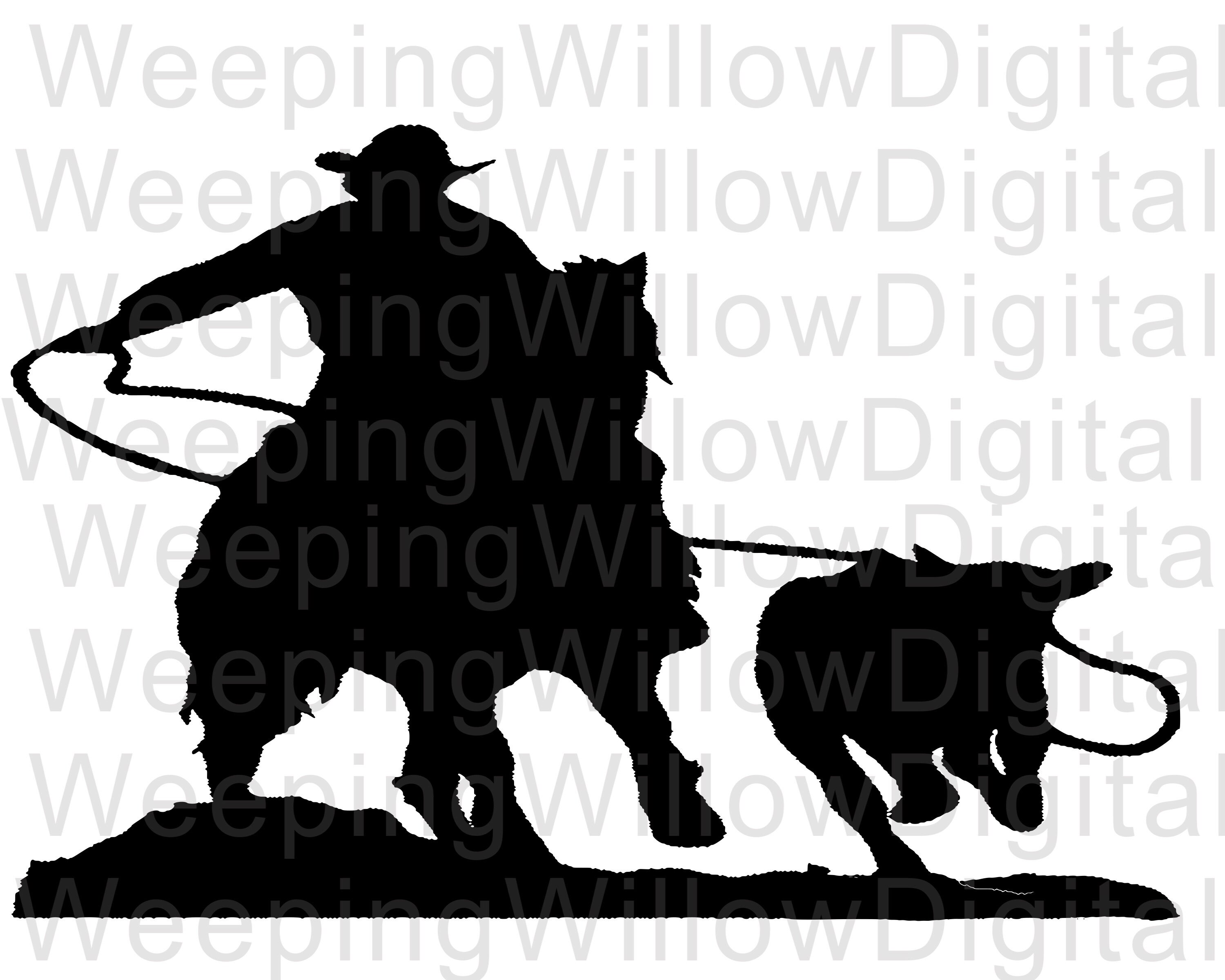 Calf Roping SVG png dxf jpeg cut file Instant Download | Etsy