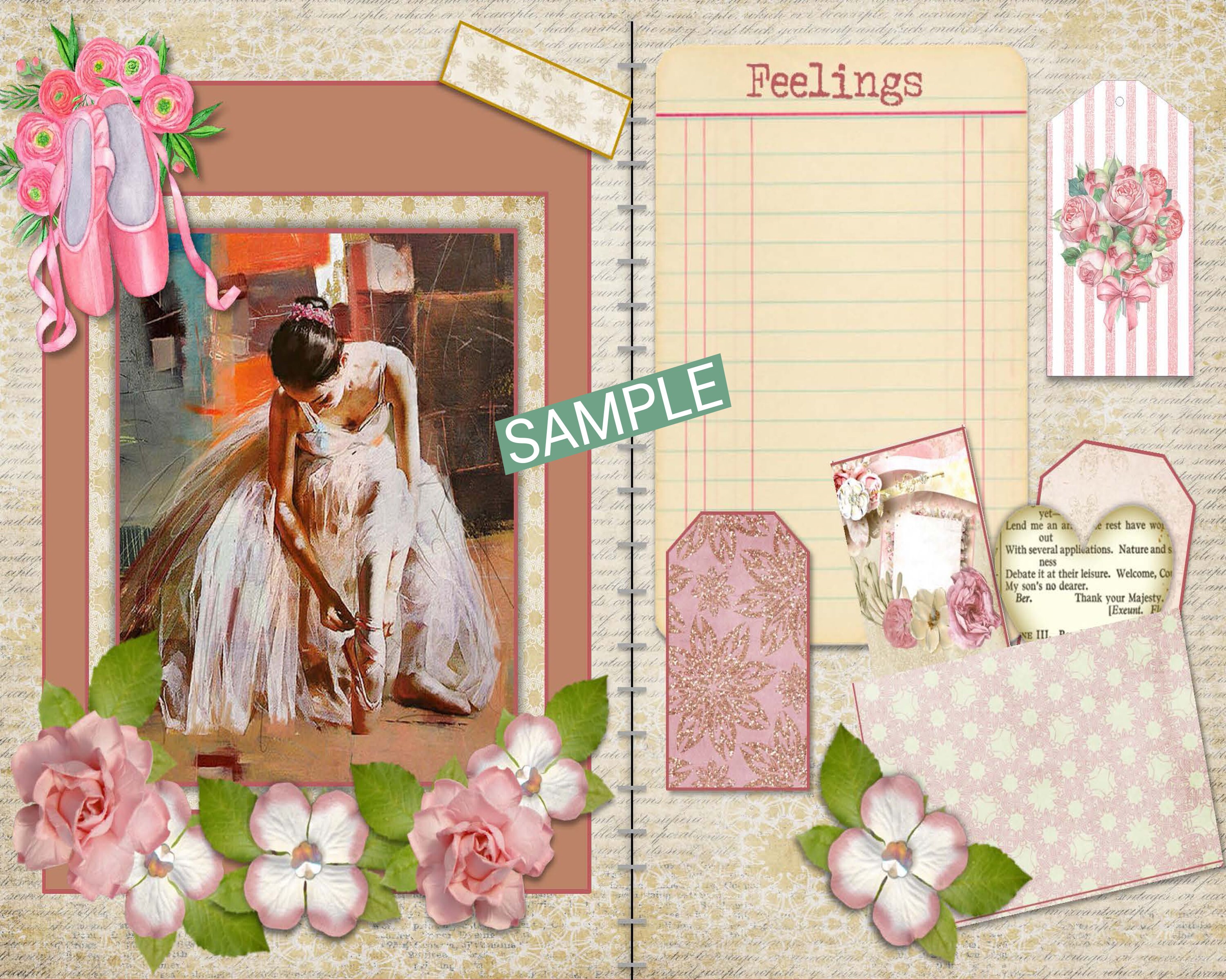 Printable Ballet Junk Journal Kit, Ballet Ephemera Pngs, Journal Pages ...