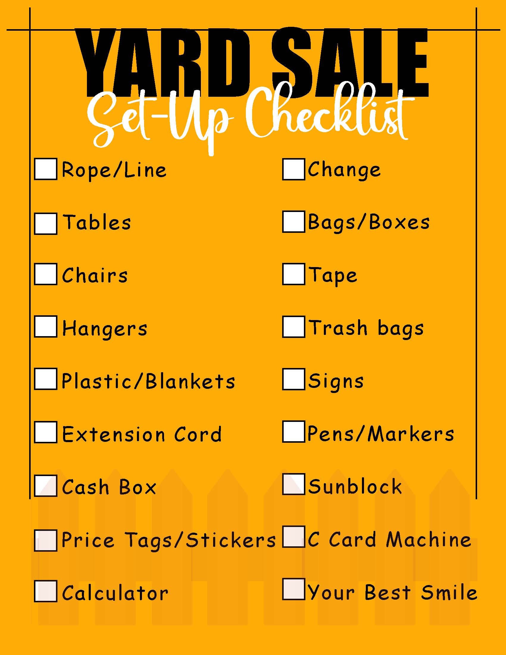 Yard Sale Organizing Kit | Garage Sale Kit | Purchase Logs, Checklist ...