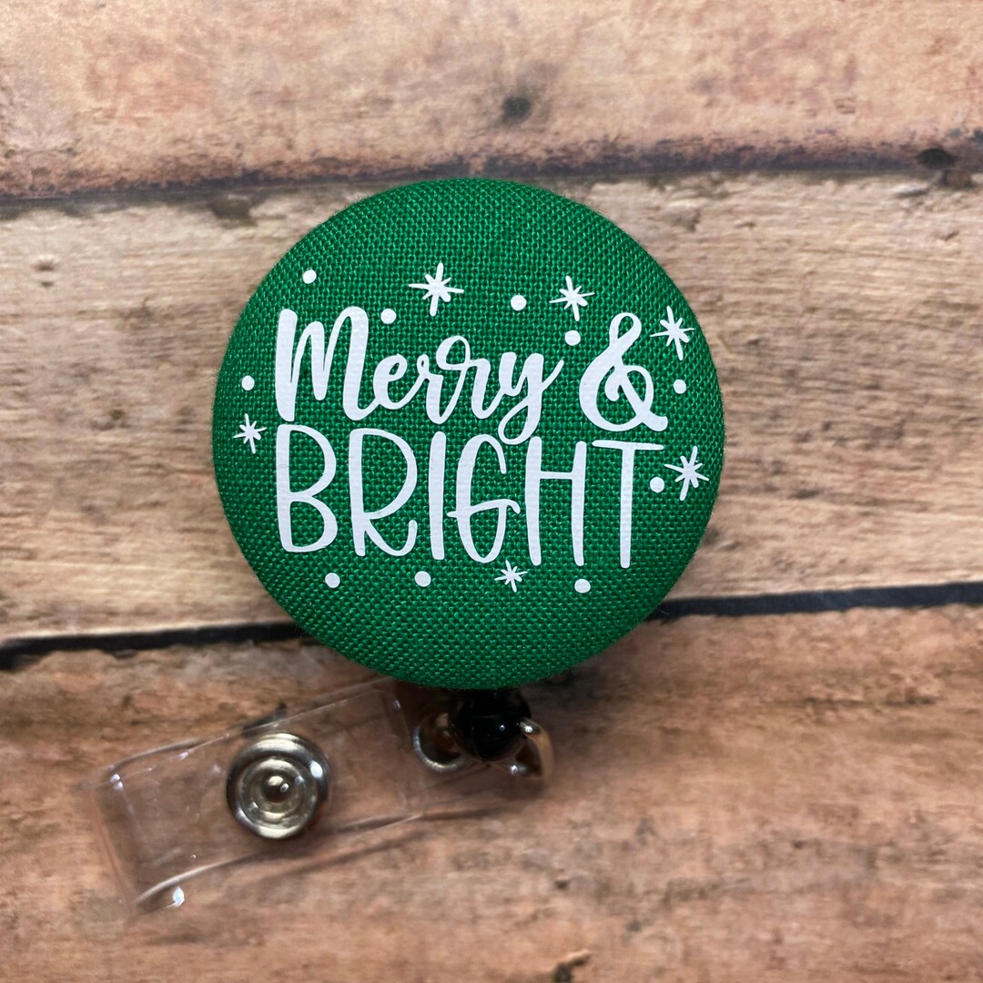 Merry and Bright Badge - Etsy