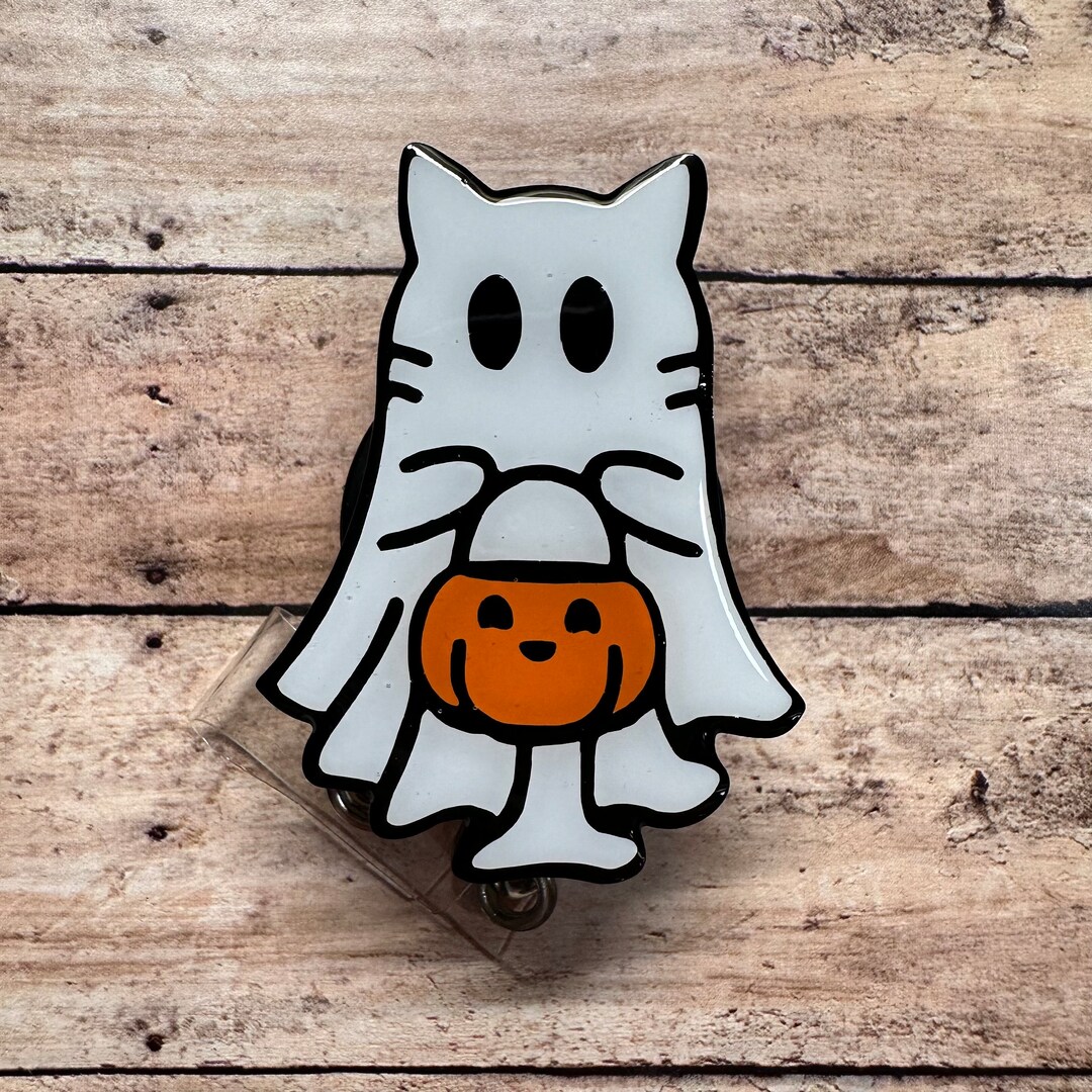 Halloween Cat Badge - Etsy